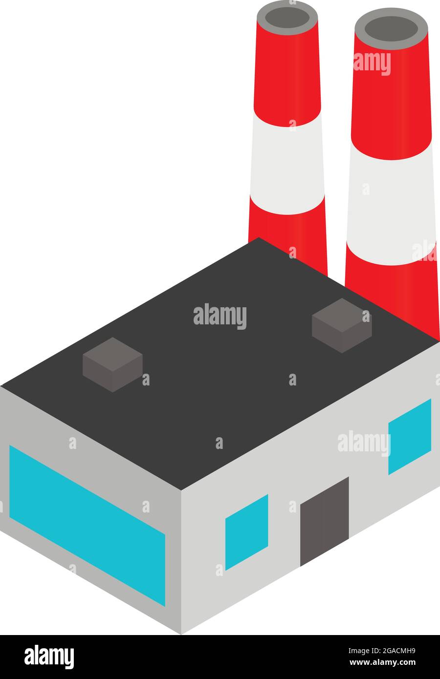 Power plant icon isometric vector. Industrial building, electricity ...