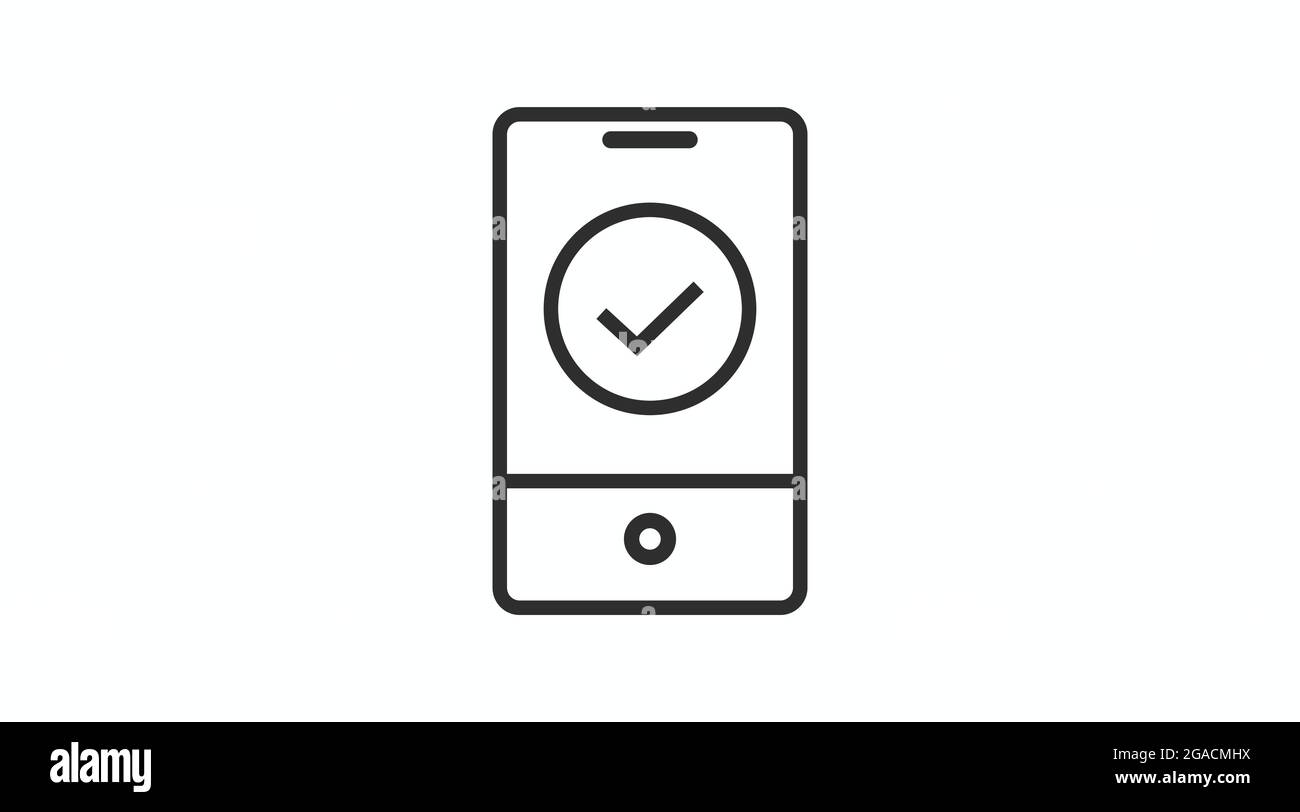 Smartphone Check Icon. Vector isolated editable linear illustration of ...
