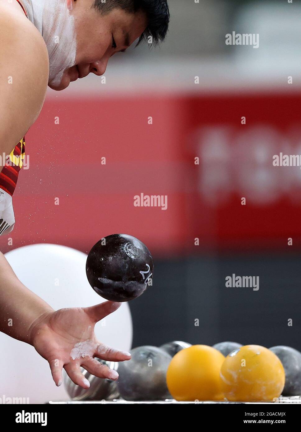 Tokyo, Japan. 30th July, 2021. Gong Lijiao of China prepares for the ...