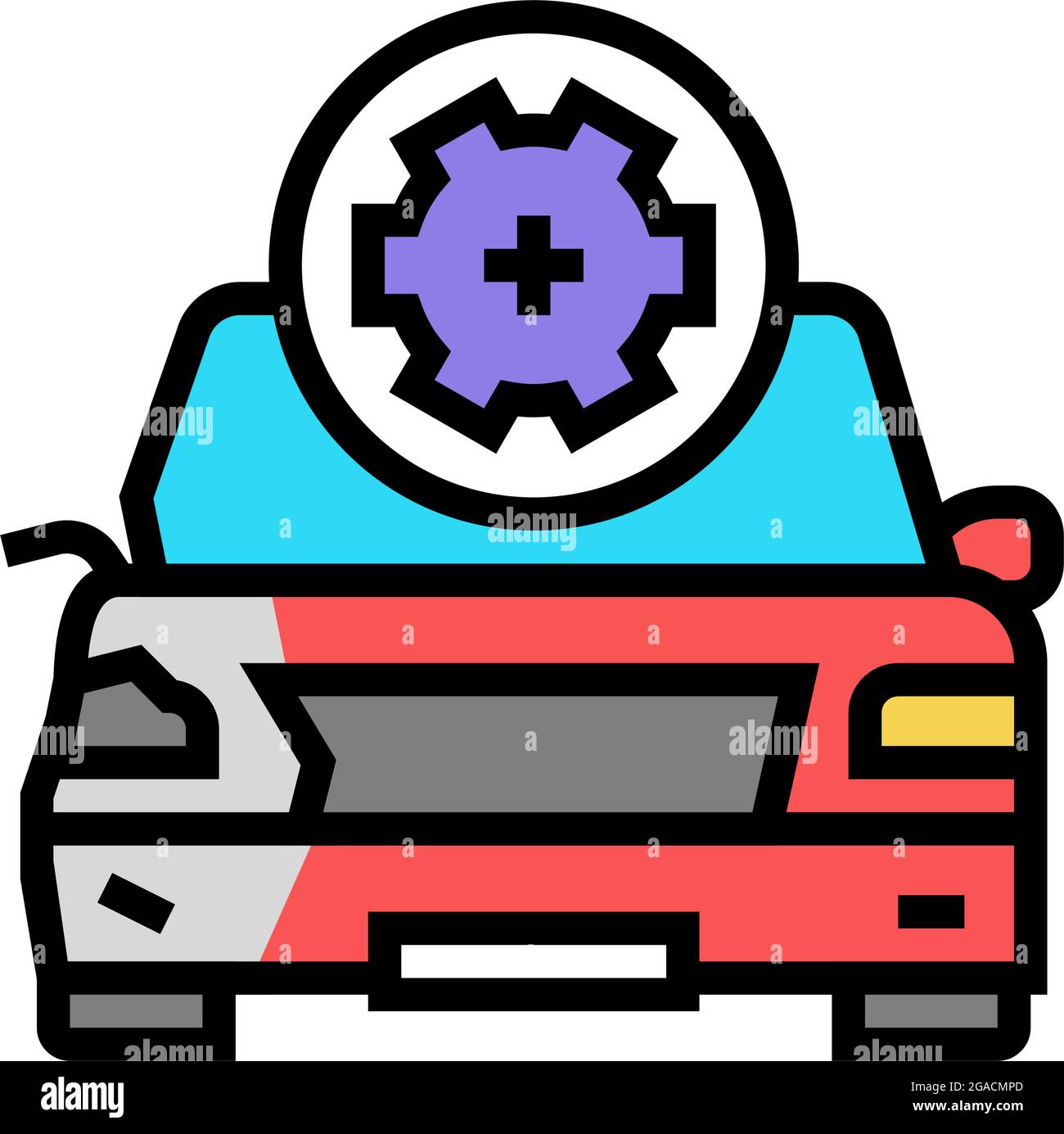 body damage repair color icon vector illustration Stock Vector Image ...