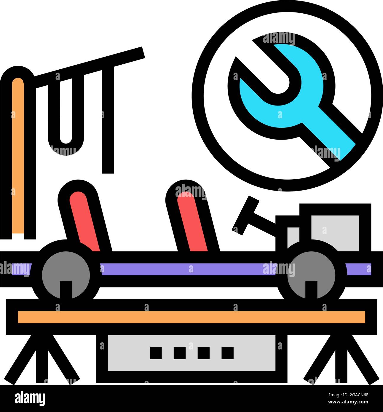 paintless dent repair color icon vector illustration Stock Vector Image ...