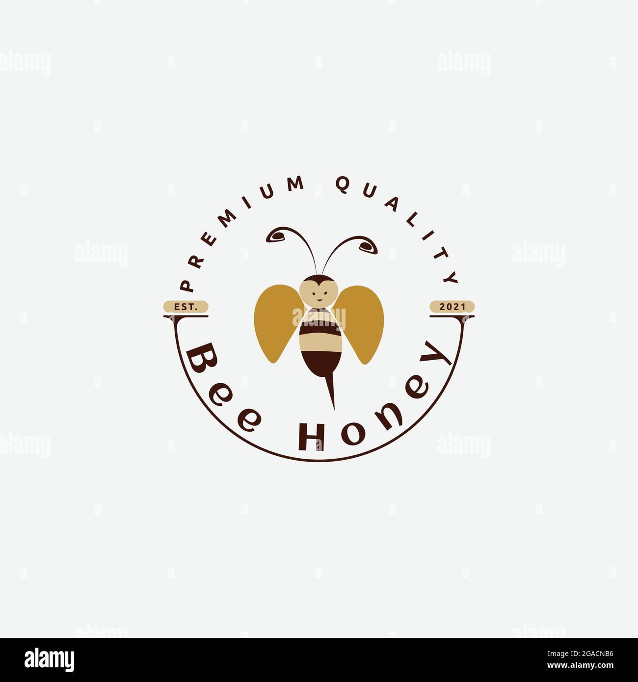 Colorful Cute Bee Isolated on Black Background Logo Design Inspiration ...