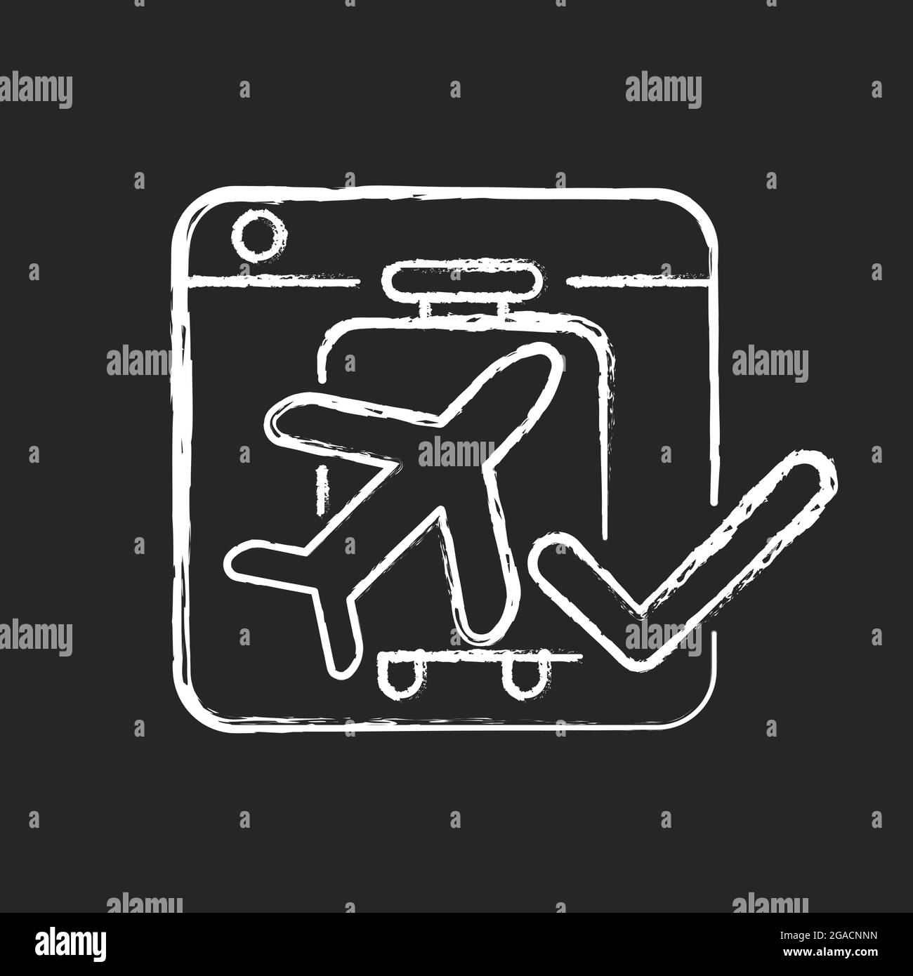 Online booking systems chalk white icon on dark background. Self ...