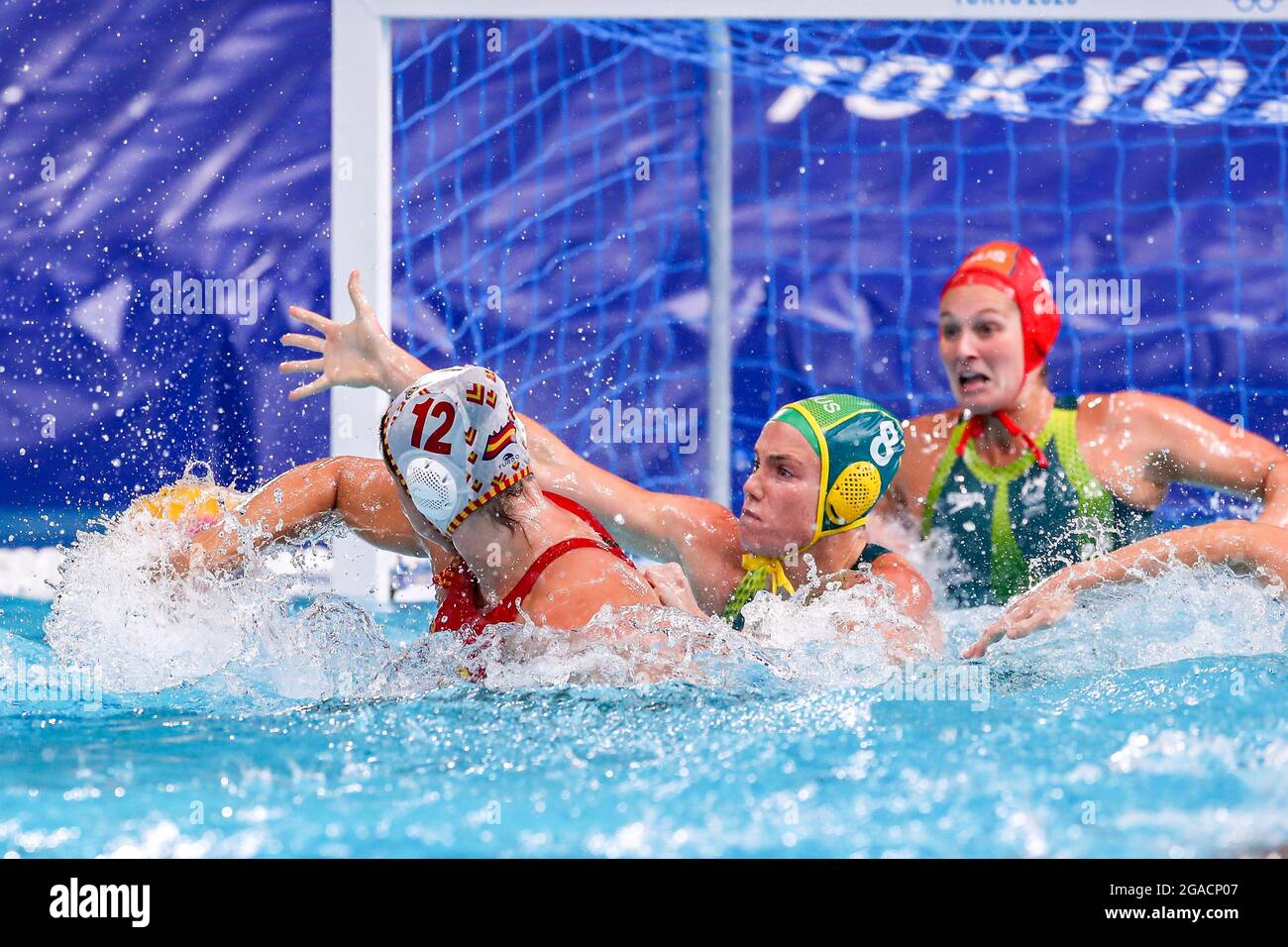 TOKYO, JAPAN - JULY 30: Paula Leiton of Spain, Amy Ridge of Australia ...