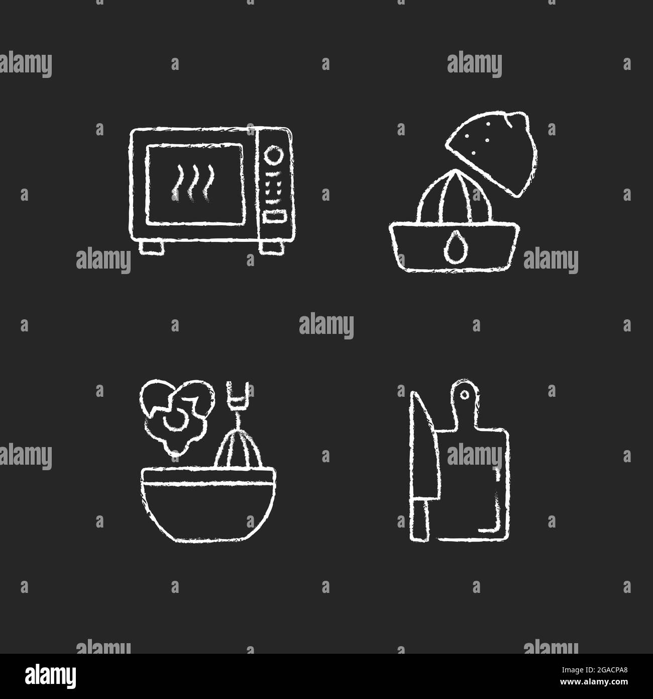 Food recipe chalk white icons set on dark background Stock Vector Image ...