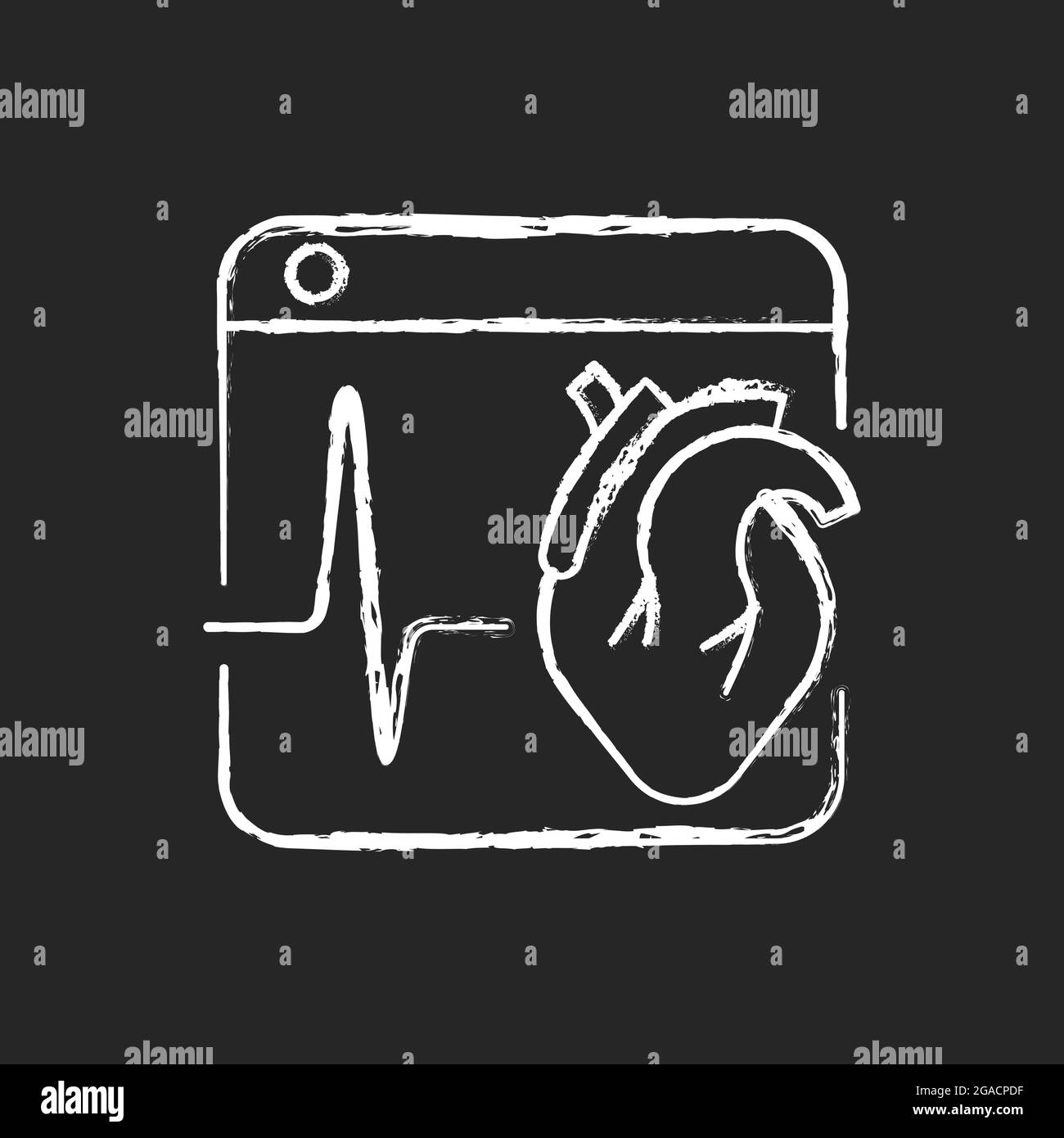 Medical platforms chalk white icon on dark background. Sharing medical ...
