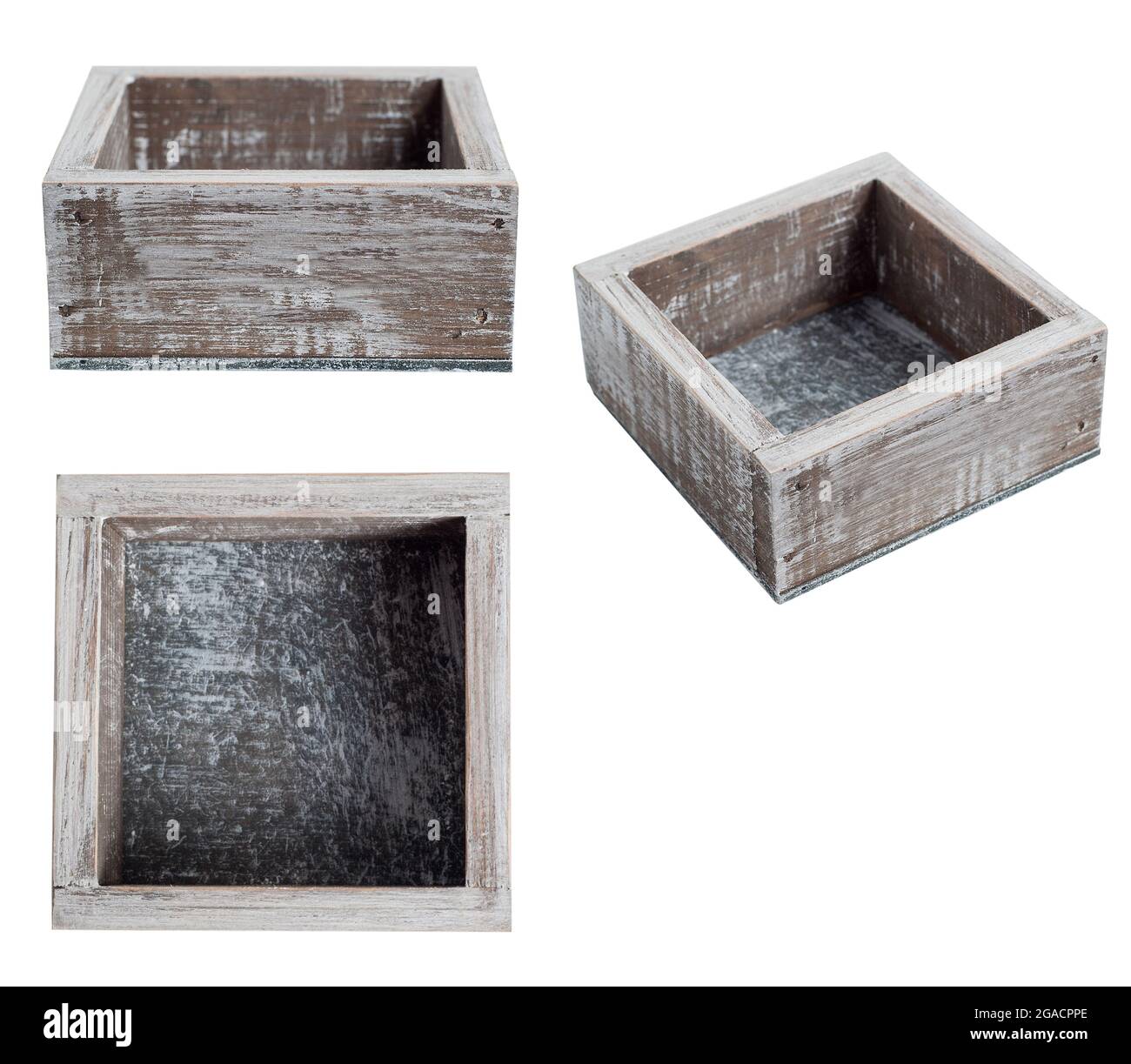 Open old vintage wooden box isolated on white background Stock Photo ...