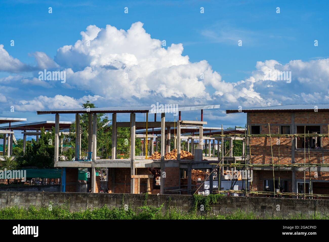 Construction of a new building on the street Stock Photo - Alamy