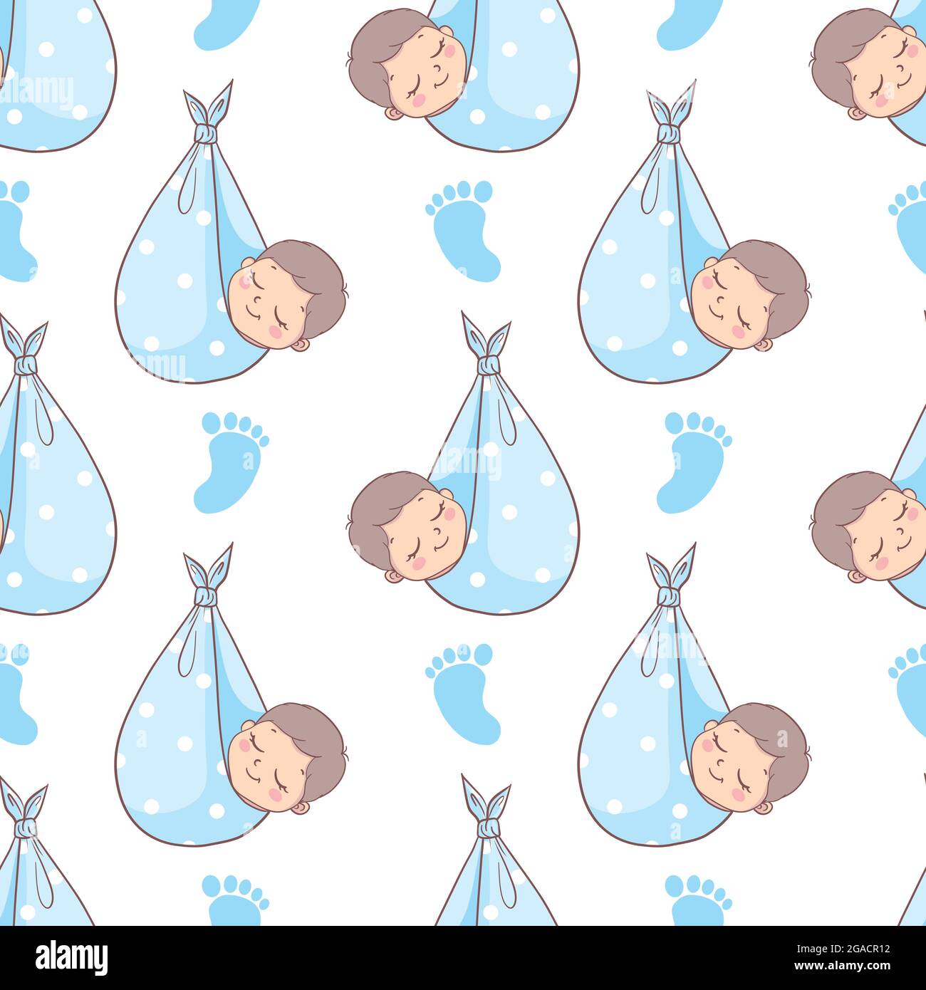 Baby shower boy seamless pattern. Vector kids background Stock Vector ...