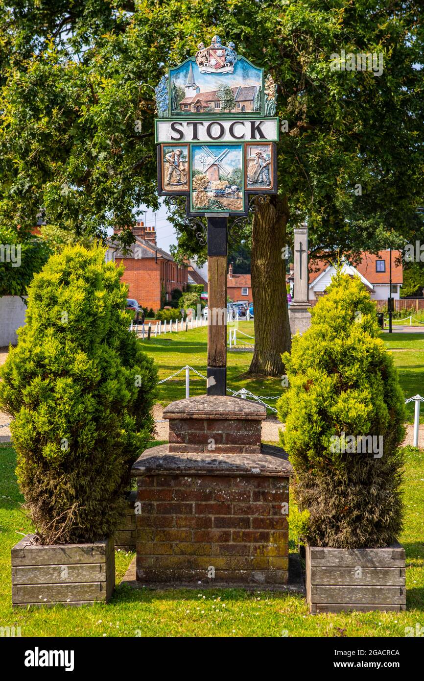A traditional sign in the beautiful village of Stock in Essex, UK Stock ...