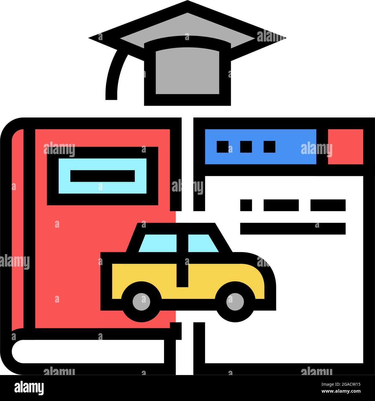 driving educational materials color icon vector illustration Stock ...