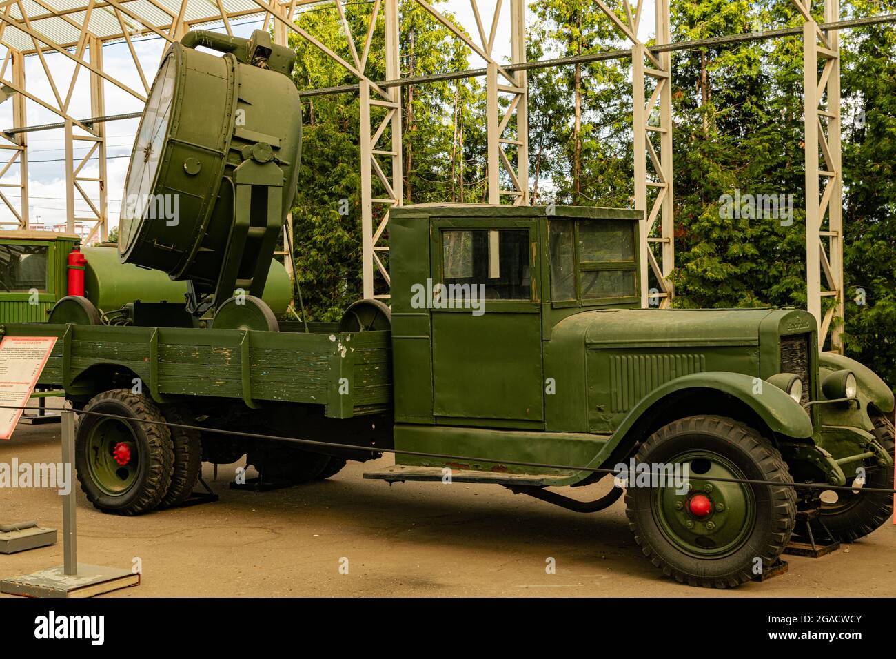 Moscow/Russia; June 30 2019: Soviet Z-154B anti-aircraft motorized ...