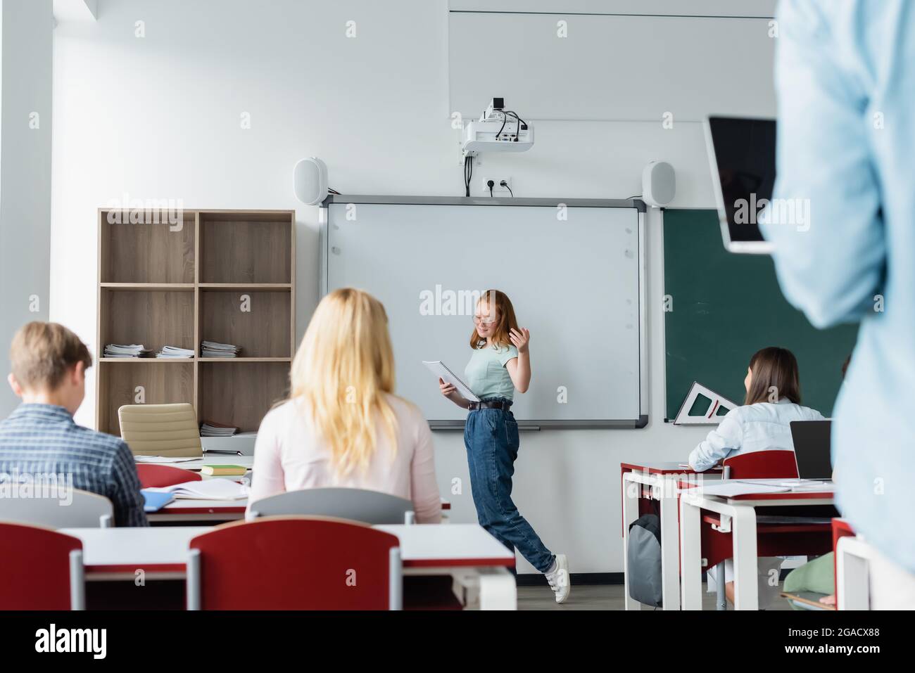Middle school classroom laptops hi-res stock photography and images - Alamy