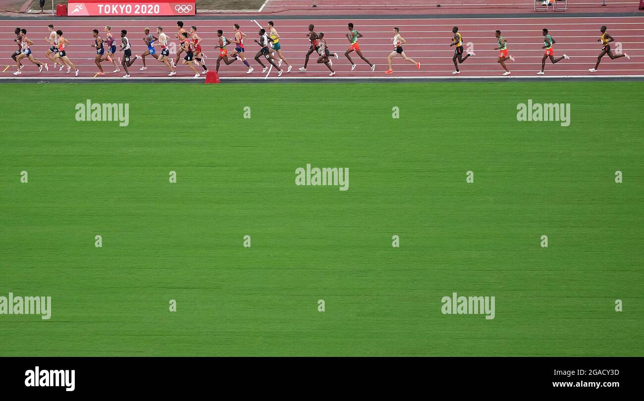 Tokyo, Japan. 30th July, 2021. Athletes compete during the men's 10000m ...