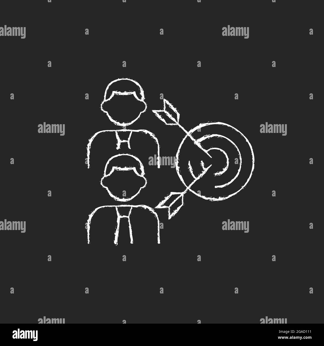 Common goal chalk white icon on dark background. Collective purpose ...