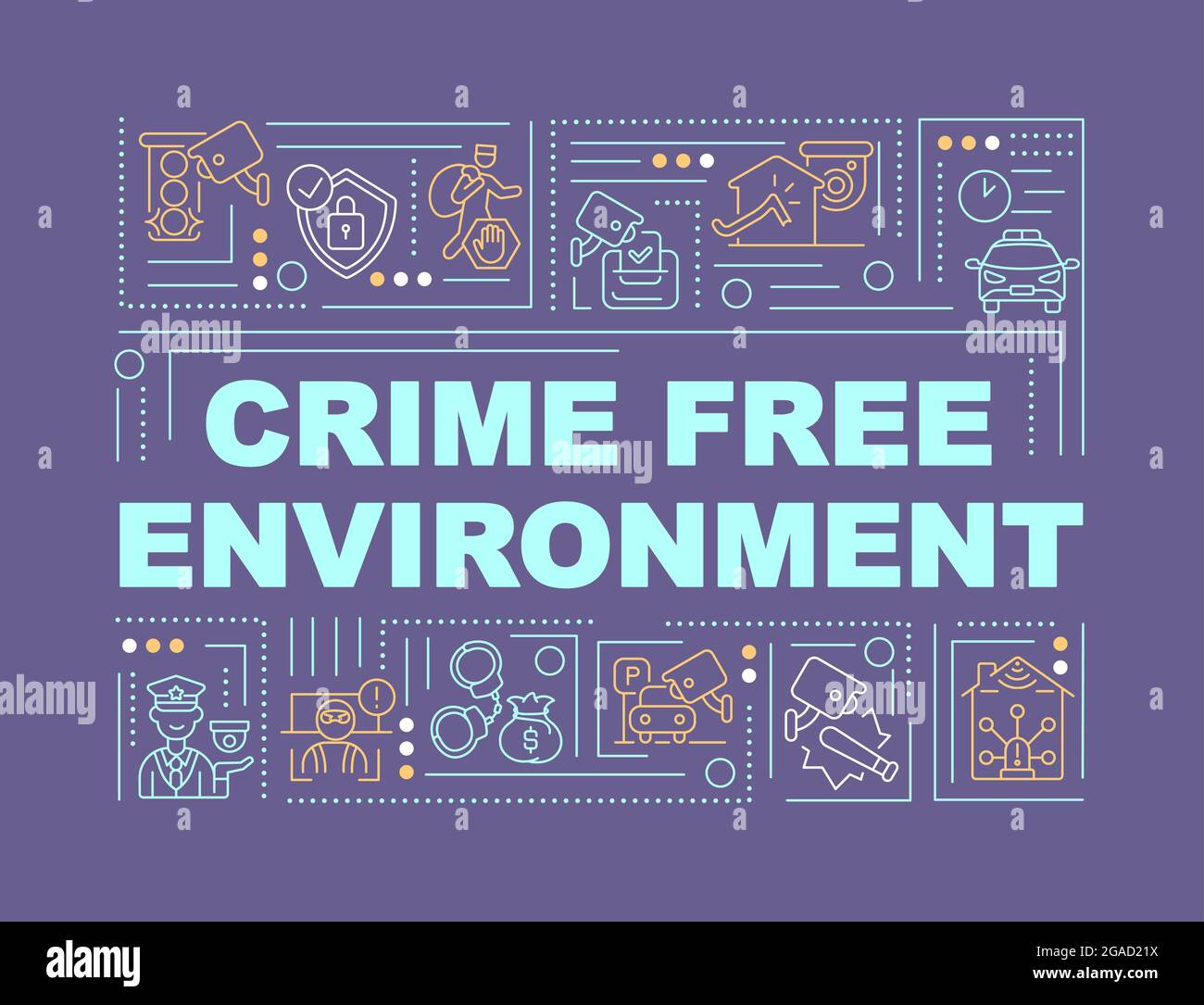 Crime free surroundings word concepts banner Stock Vector Image & Art ...