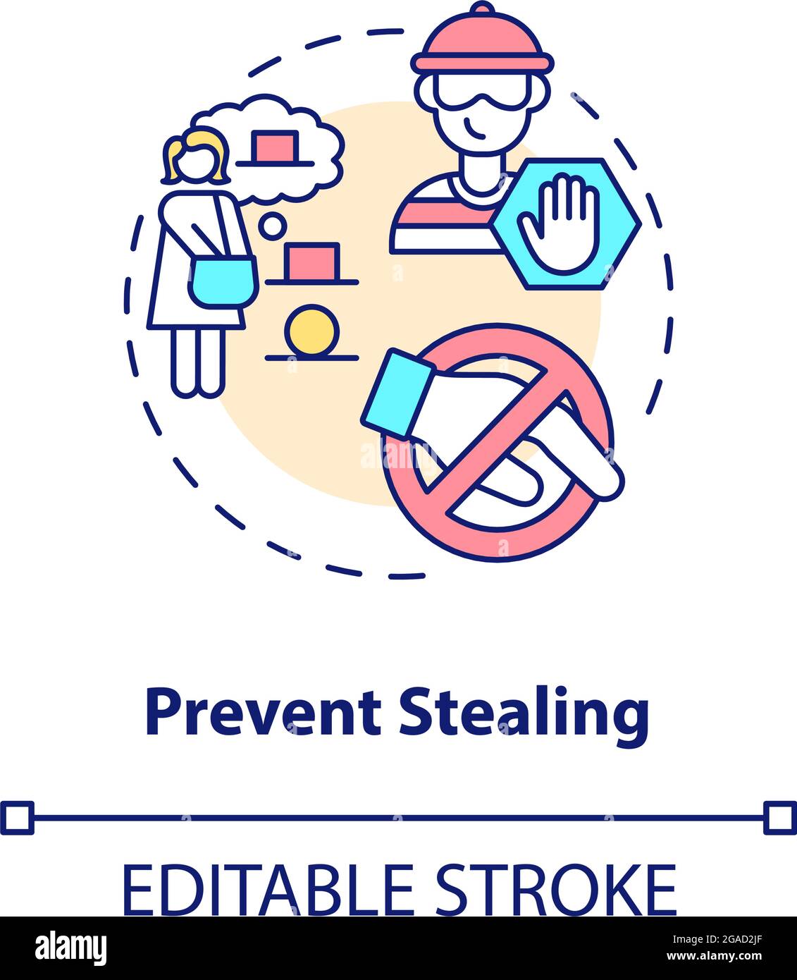 Prevent stealing concept icon. Security systems and products protection ...