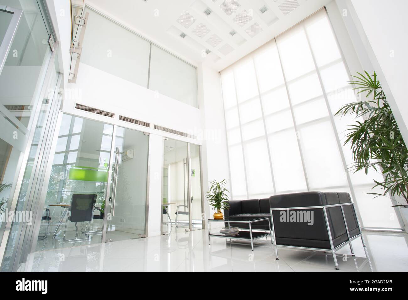 Inside of space in modern office, wide angle Stock Photo - Alamy