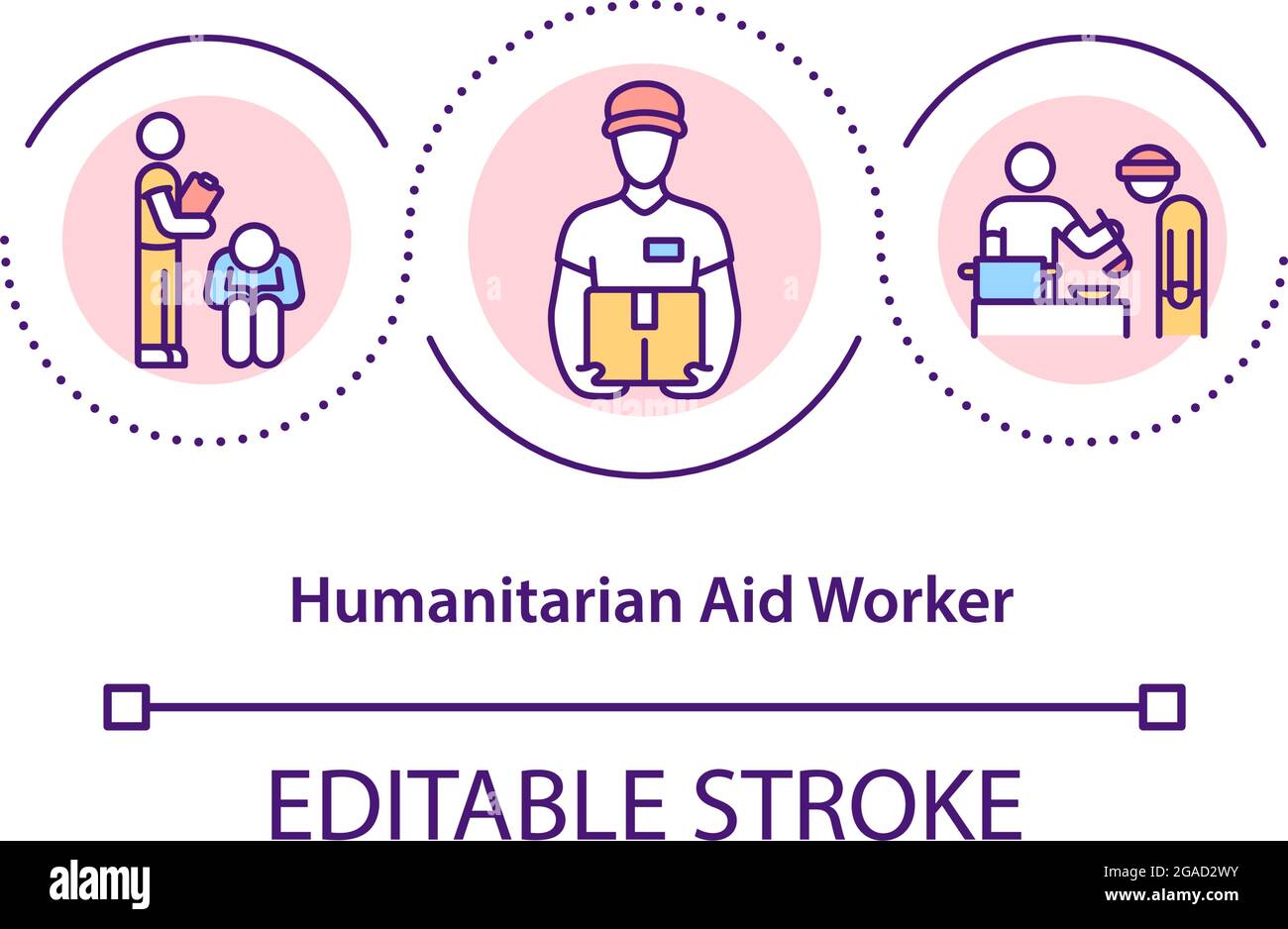 Humanitarian aid worker concept icon Stock Vector Image & Art - Alamy