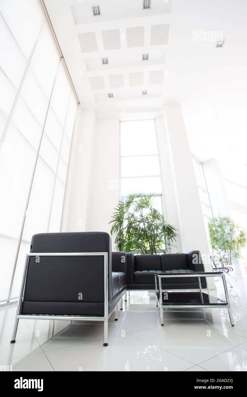 Inside of space in modern office, wide angle Stock Photo - Alamy