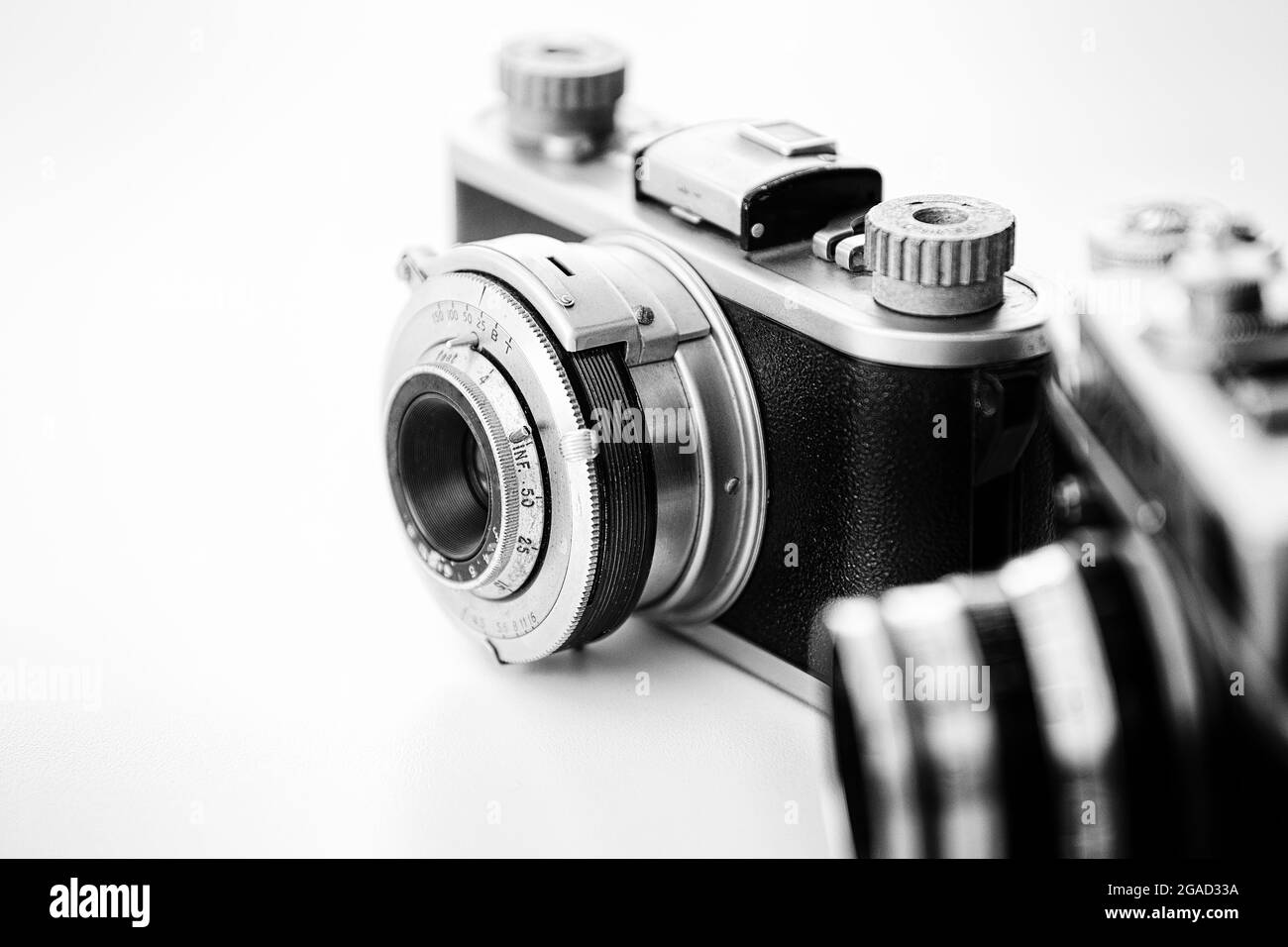Vintage style manual film camara with old style processed Stock Photo ...