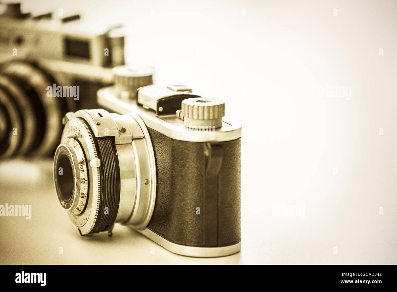 Vintage style manual film camara with old style processed Stock Photo ...