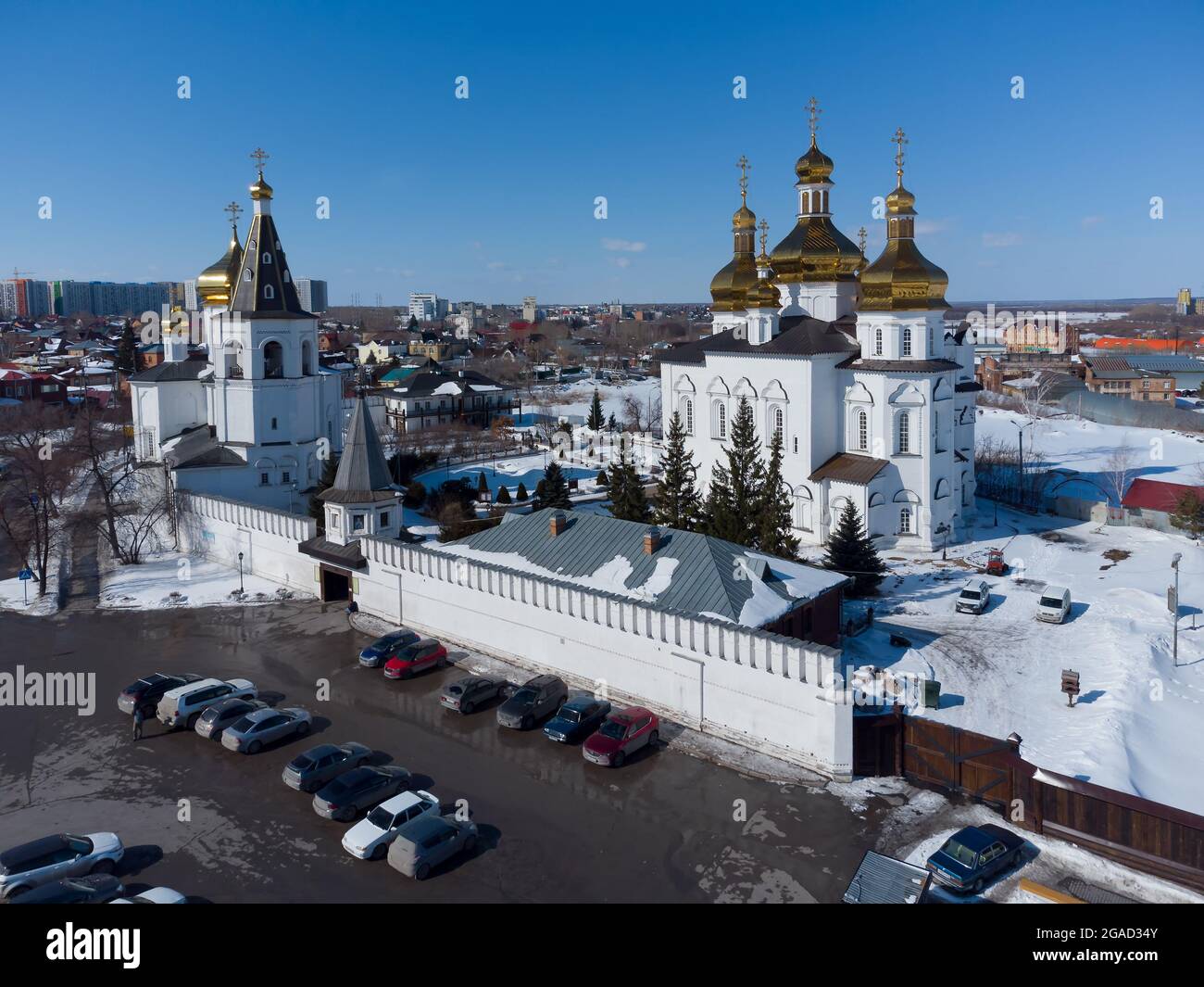 Aerial view on Holy Trinity Monastery. Tyumen Stock Photo - Alamy
