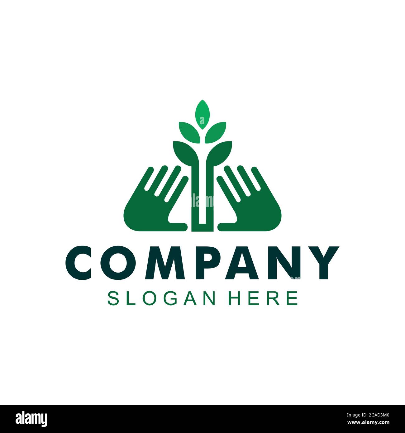 save nature hand plant logo icon flat vector concept design Stock ...