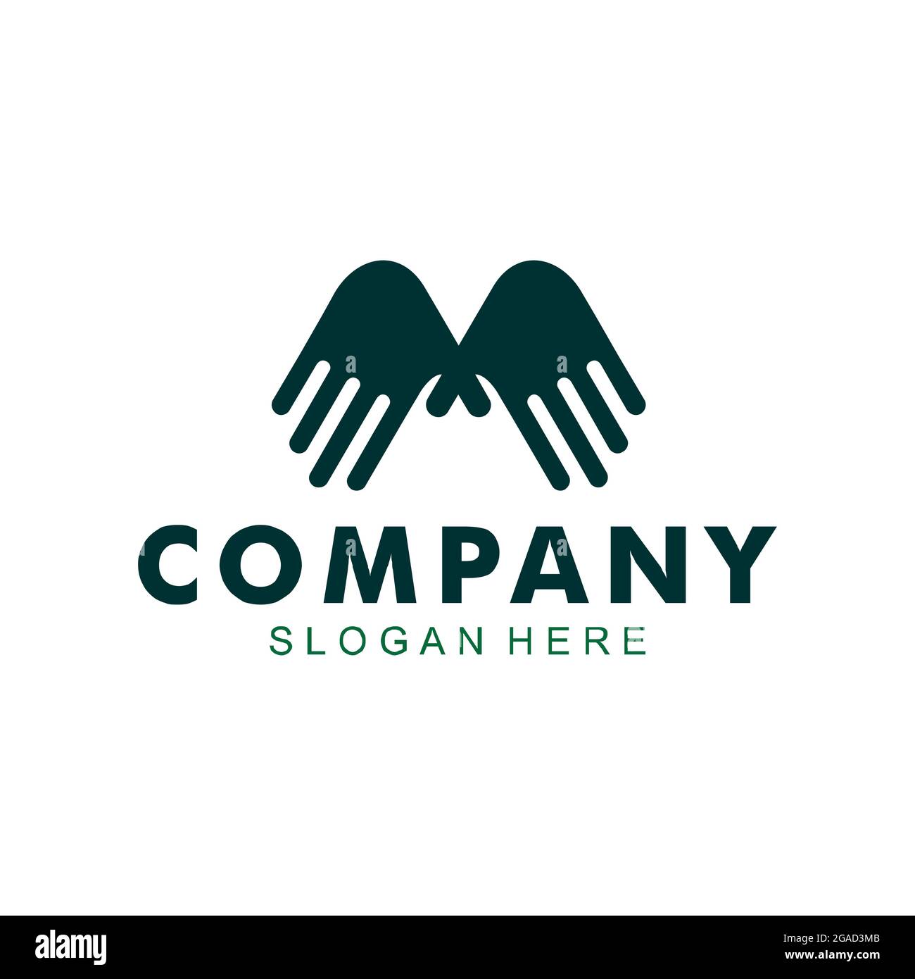 abstract wing hand logo icon flat vector concept design Stock Vector ...