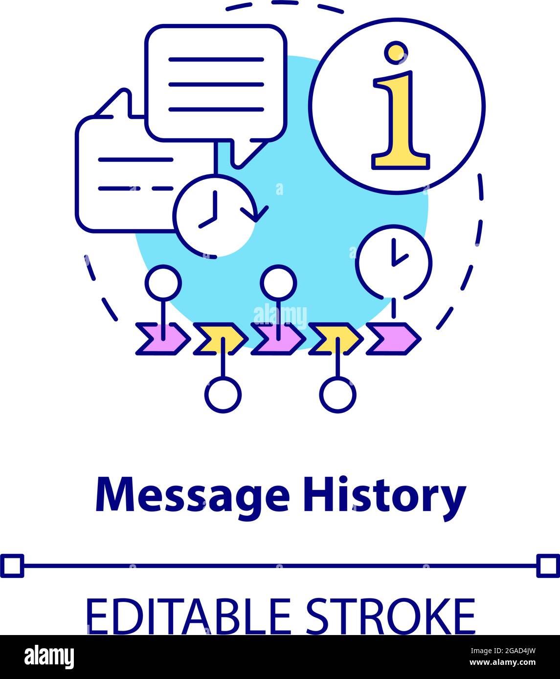Message history concept icon. Chat information online records. Digital ...