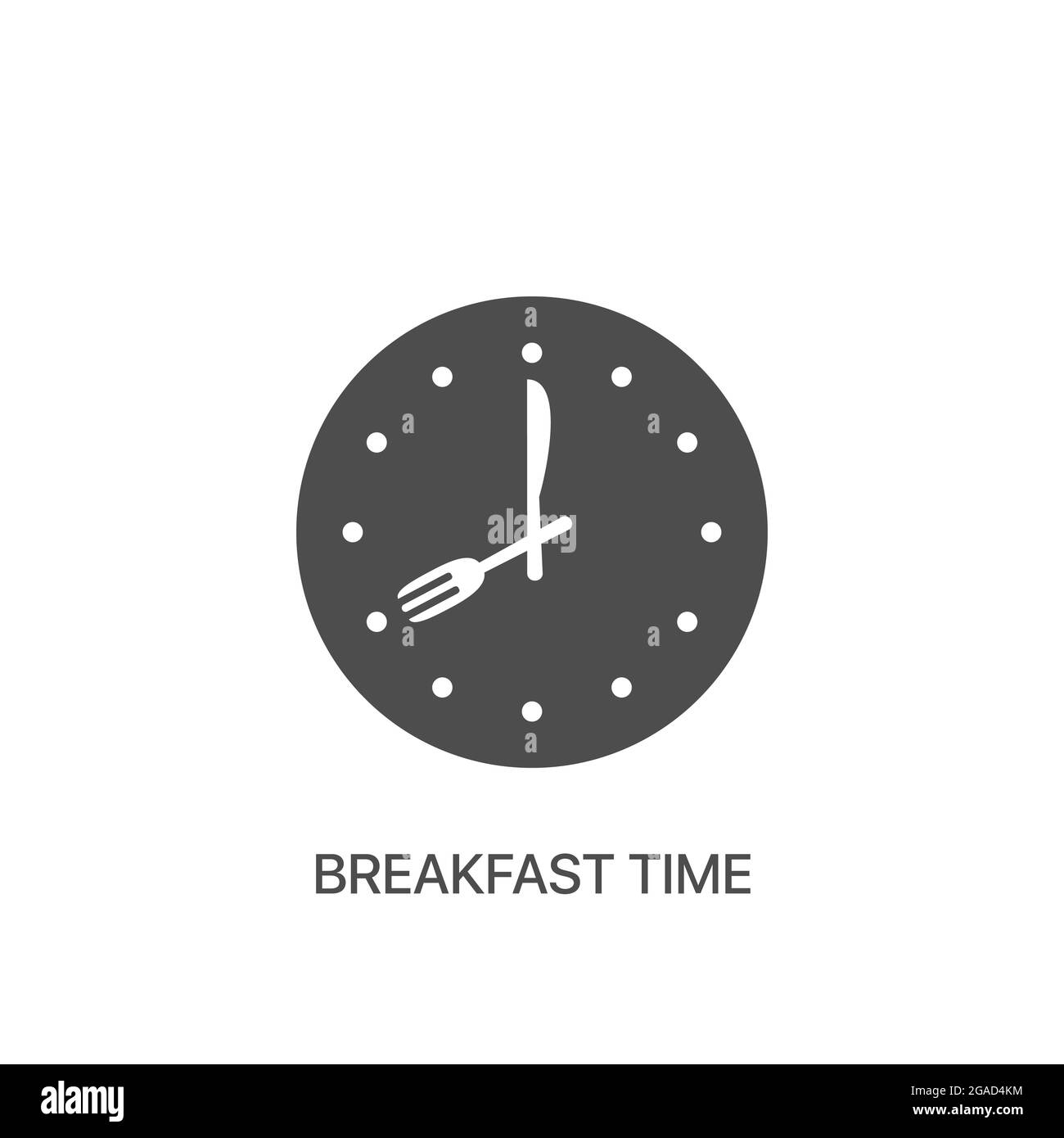 Breakfast time vector icon Food time on the clock Stock Vector Image ...