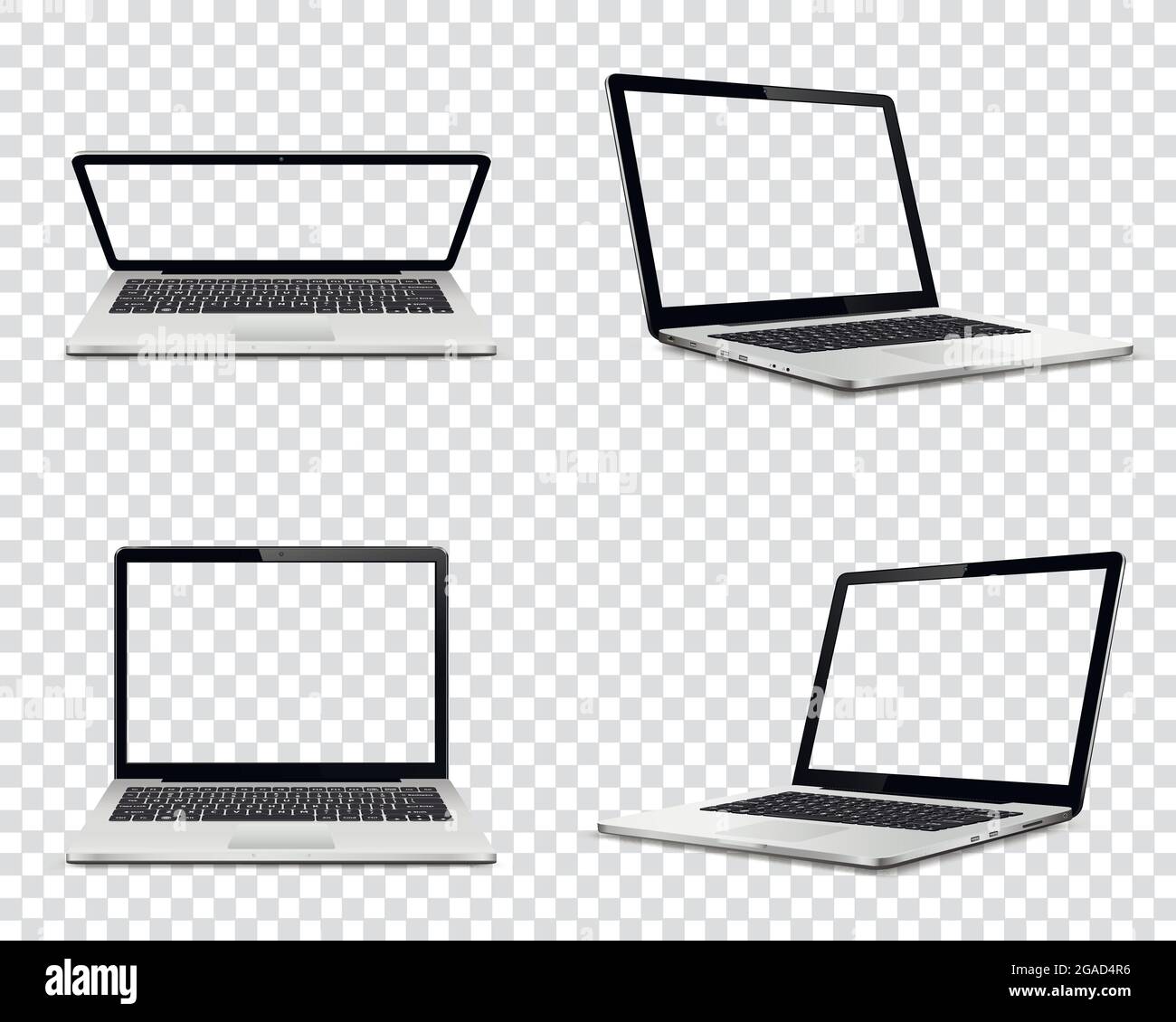 Laptop front and back side with transparent screen Stock Vector Image ...