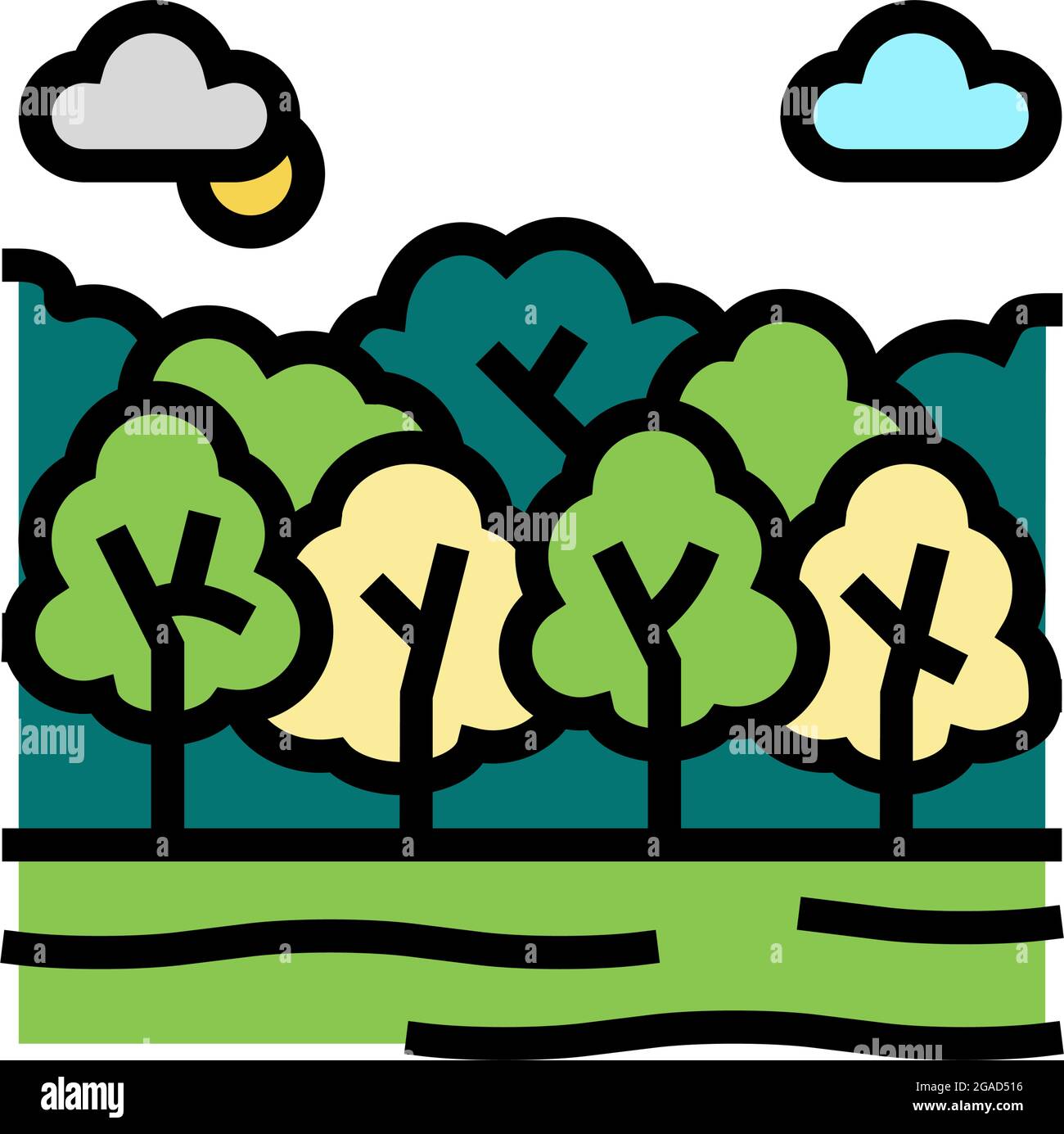 deciduous forests color icon vector illustration Stock Vector Image ...