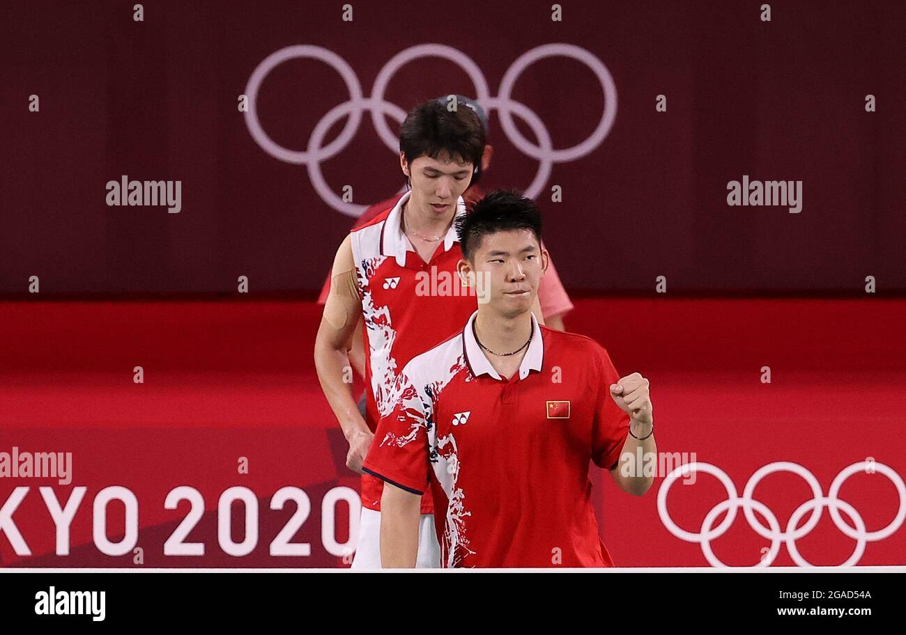 Tokyo, Japan. 30th July, 2021. Li Junhui/Liu Yuchen (front) of China ...