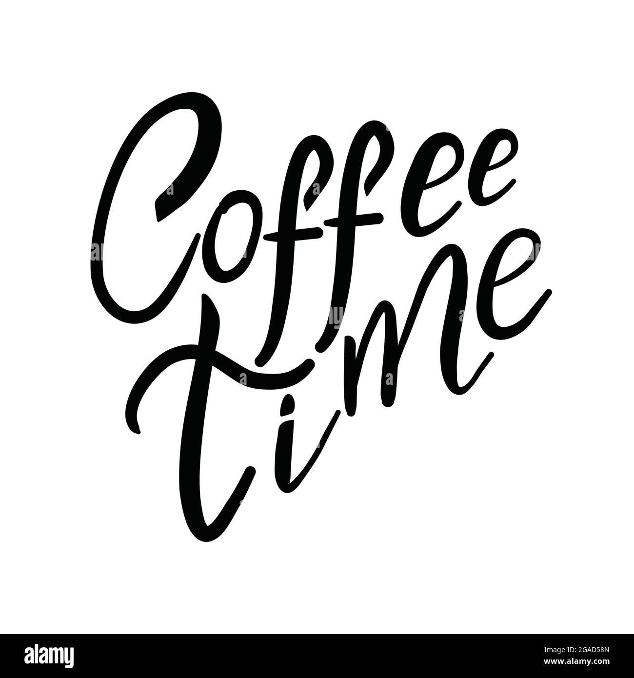 Hand drawn calligraphy and brush pen lettering word coffee. Design of ...