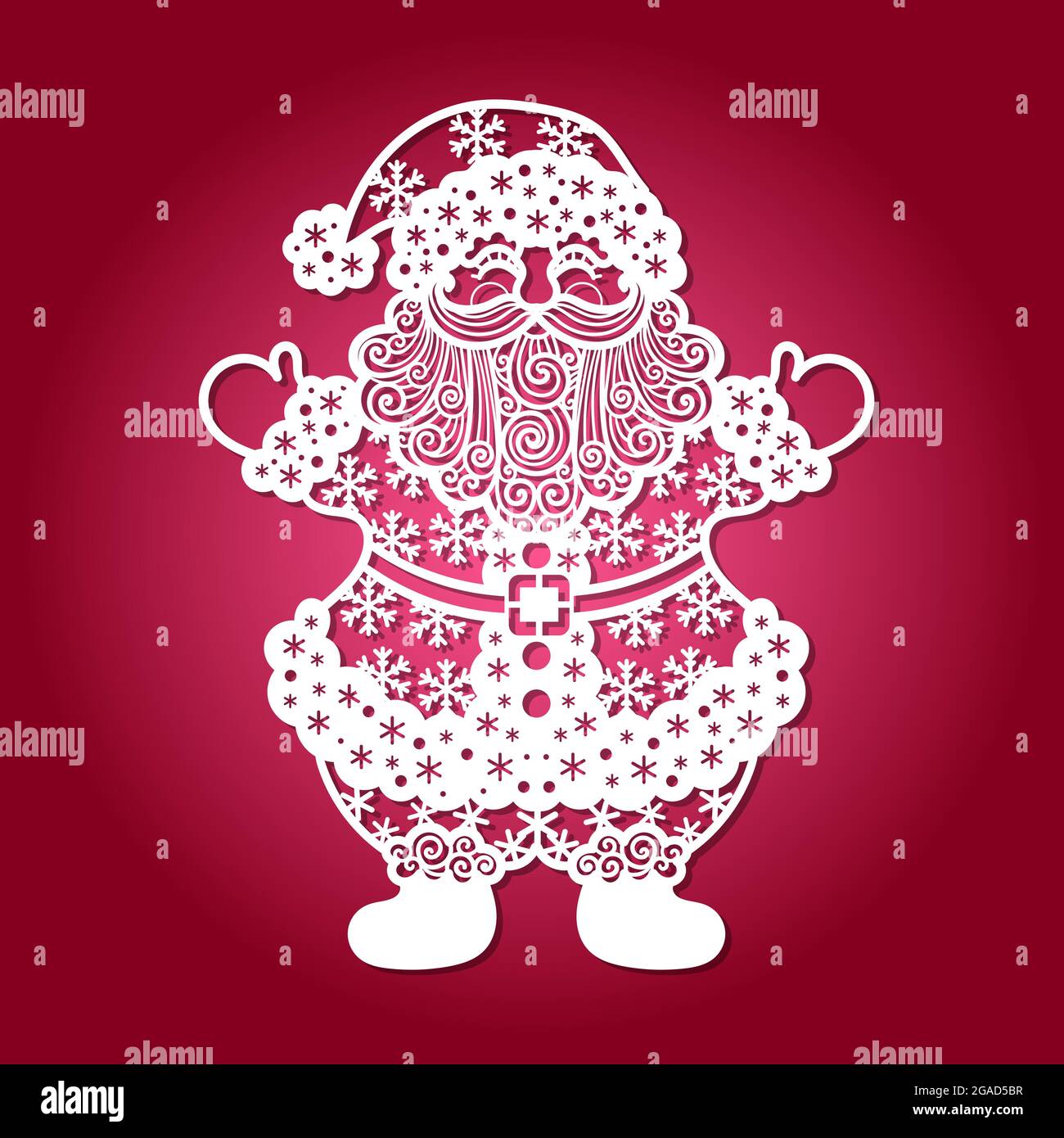 Laser cutting template. Santa Claus. Vector Stock Vector Image & Art ...