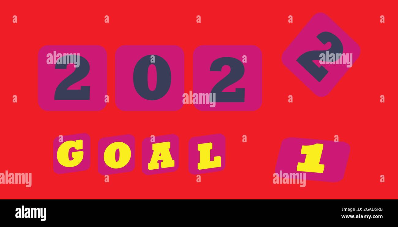 Banner vector for new year goal celebration with red background Stock ...