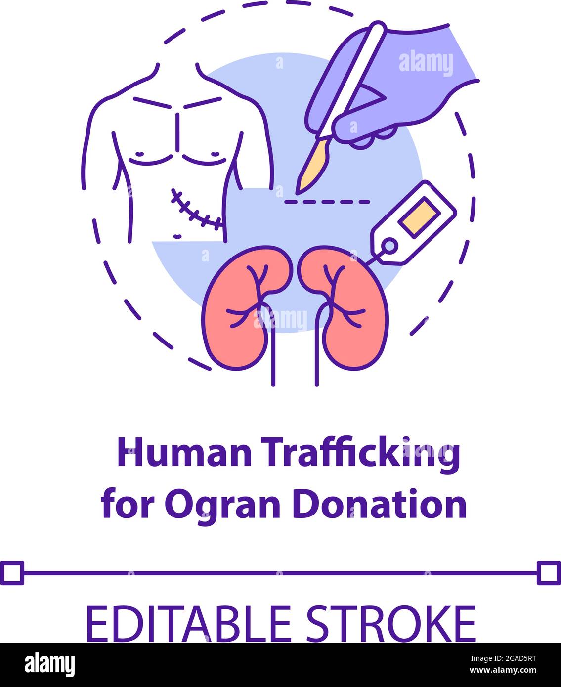 Human Trafficking For Organ Donation Concept Icon Illegal