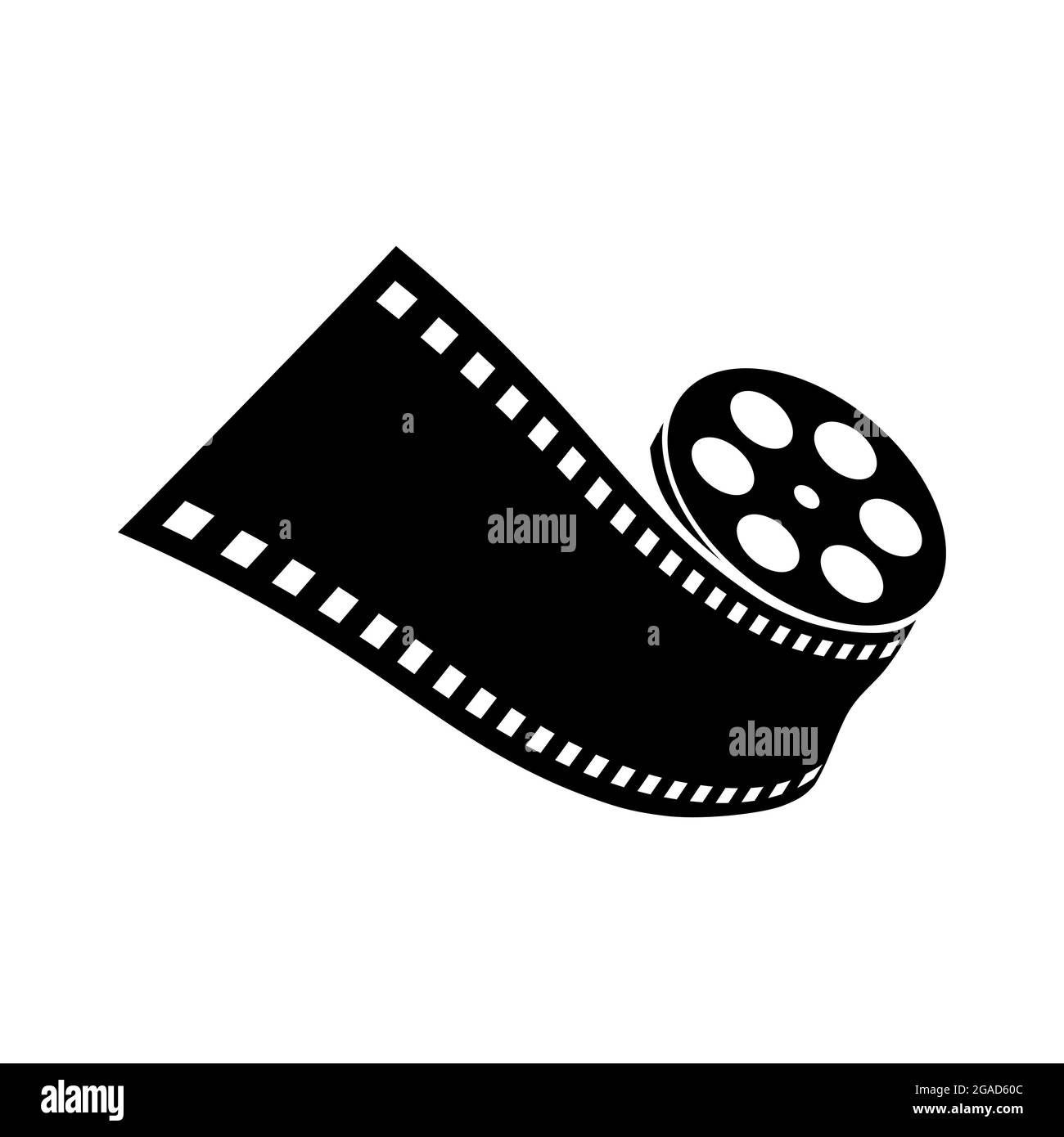 Curved film strip, element for cinema design. Movie and video symbol ...
