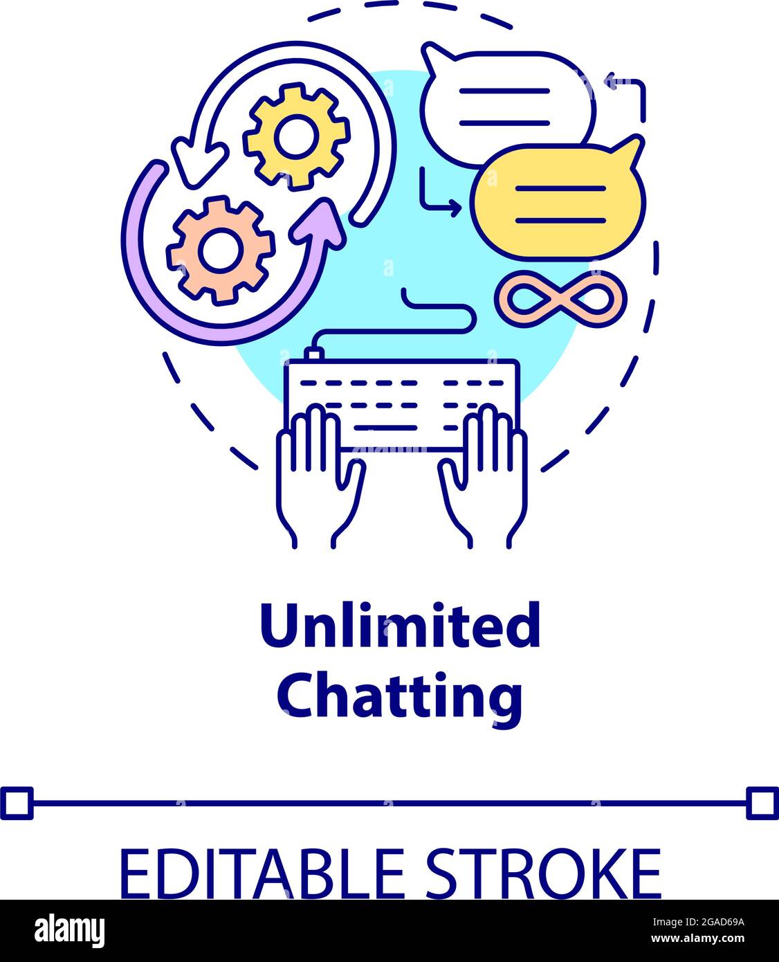 Unlimited chatting concept icon. Messenger service. Online ...