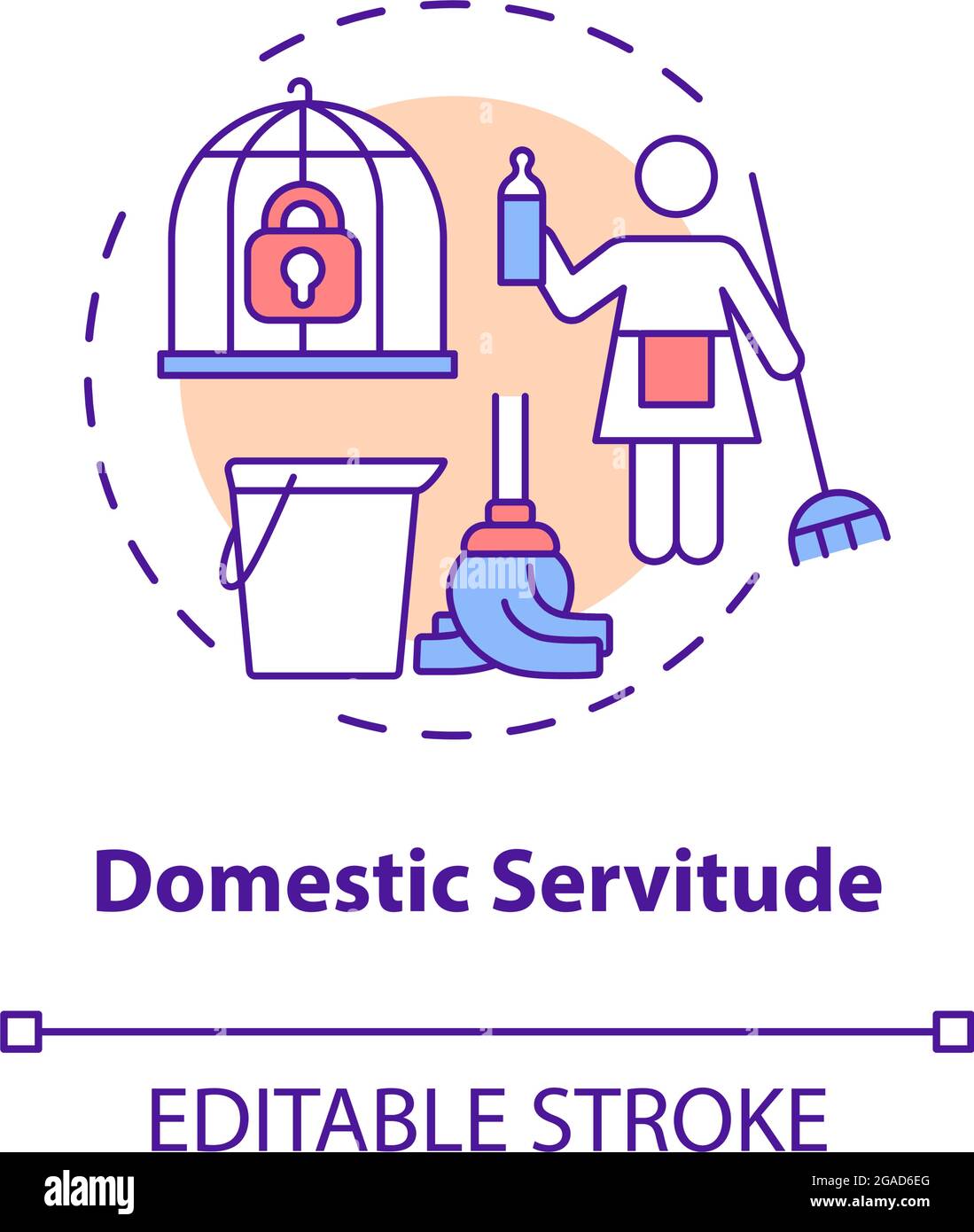 Domestic servitude concept icon. Domestic slavery abstract idea thin ...