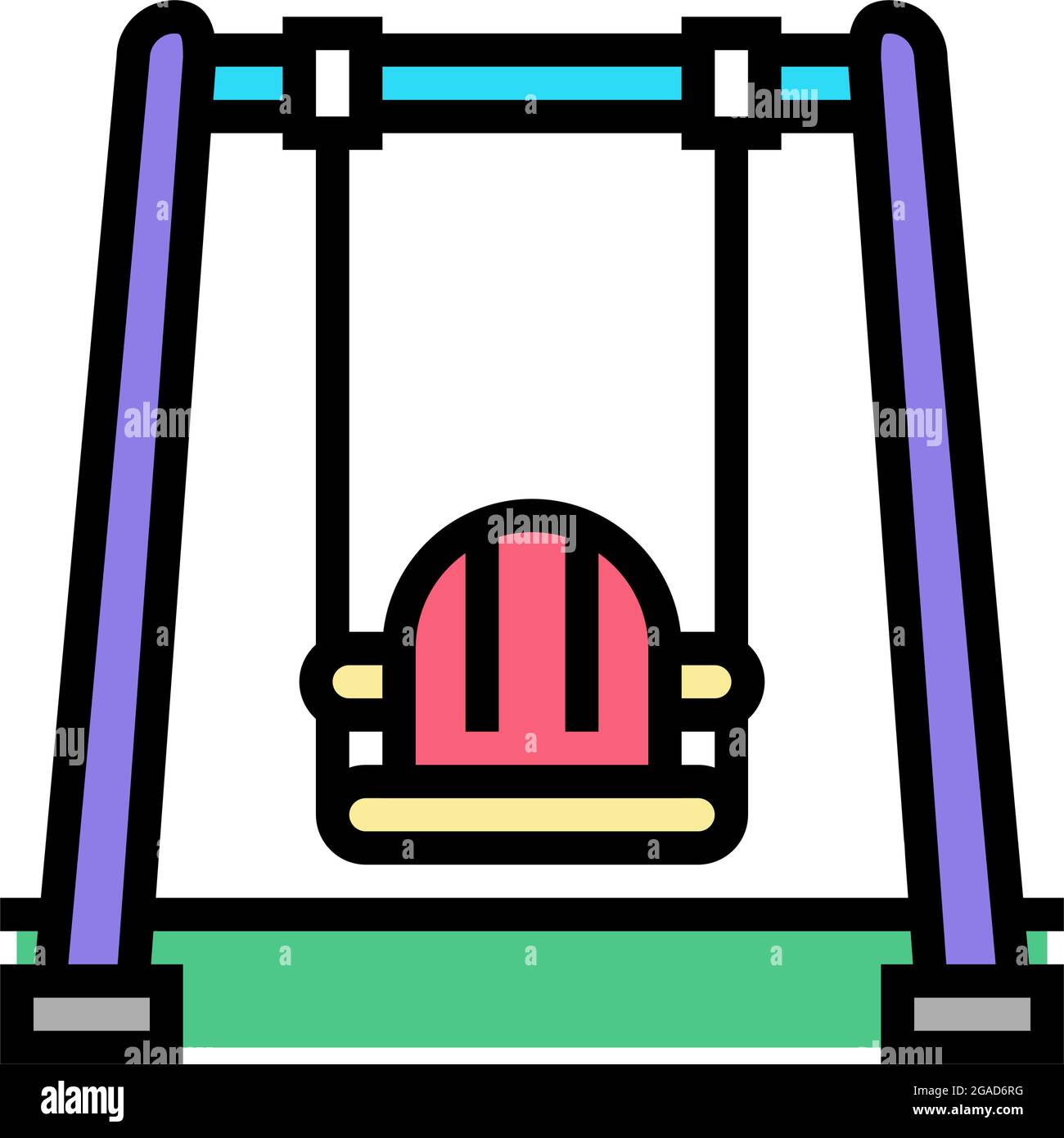 swing kindergarten color icon vector illustration Stock Vector Image ...