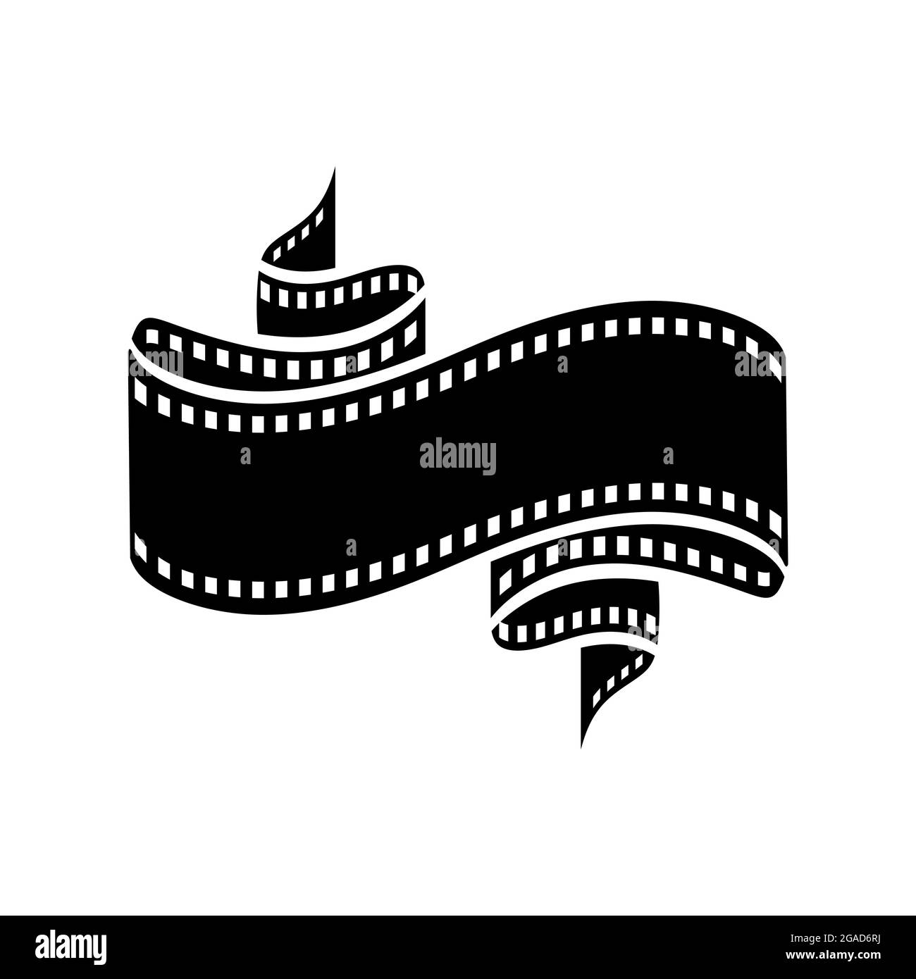 Curved film strip, element for cinema design. Movie and video symbol ...