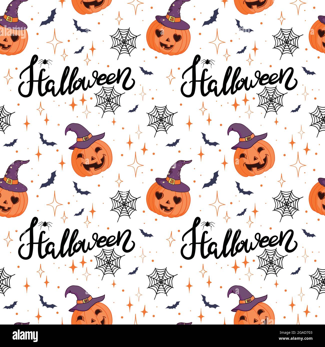 seamless pattern Halloween background with elements of hand-drawn ... seamless pattern Halloween background with elements of hand-drawn ...
