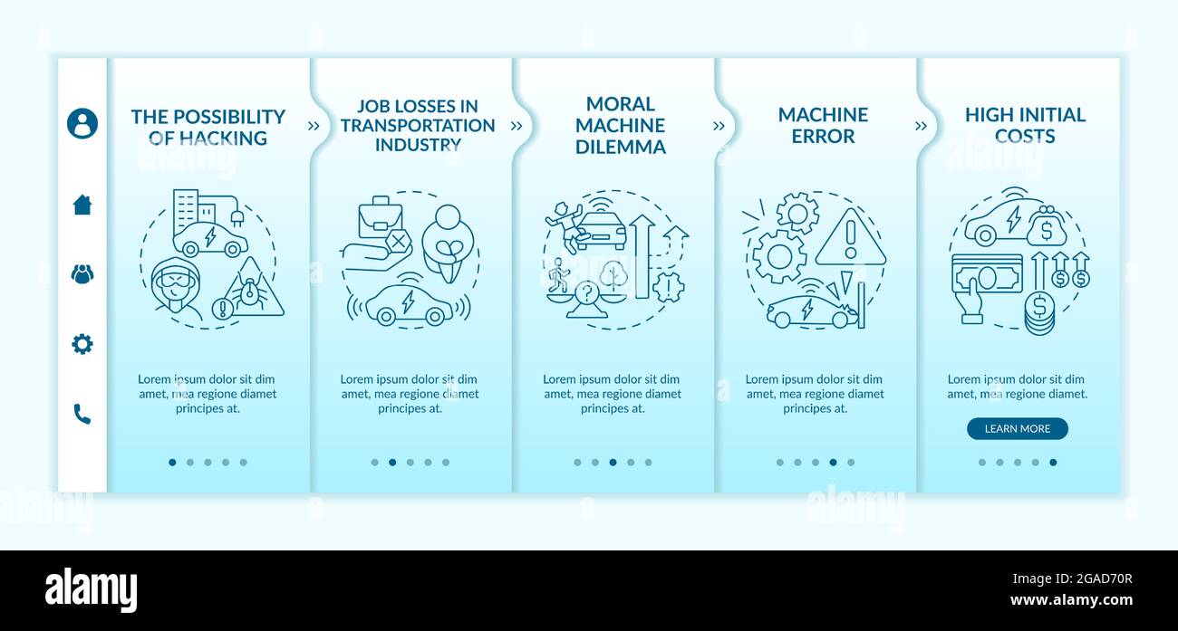 Autonomous vehicles technical errors onboarding vector template Stock ...