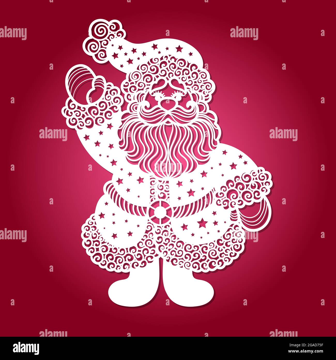 Laser cutting template. Santa Claus. Vector Stock Vector Image & Art ...