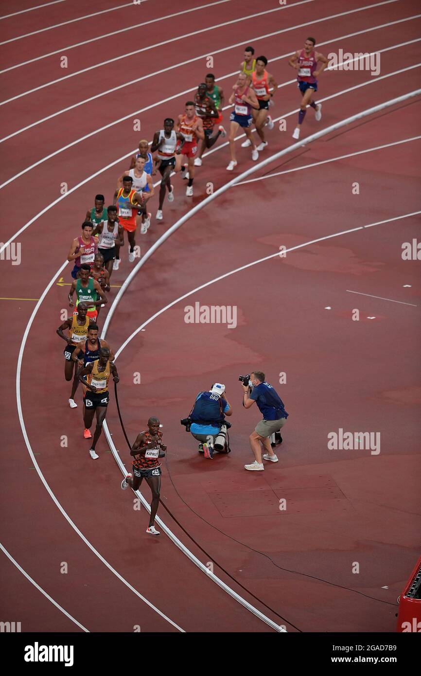 Tokyo, Japan. 30th July, 2021. Athletes compete during the men's 10000m ...
