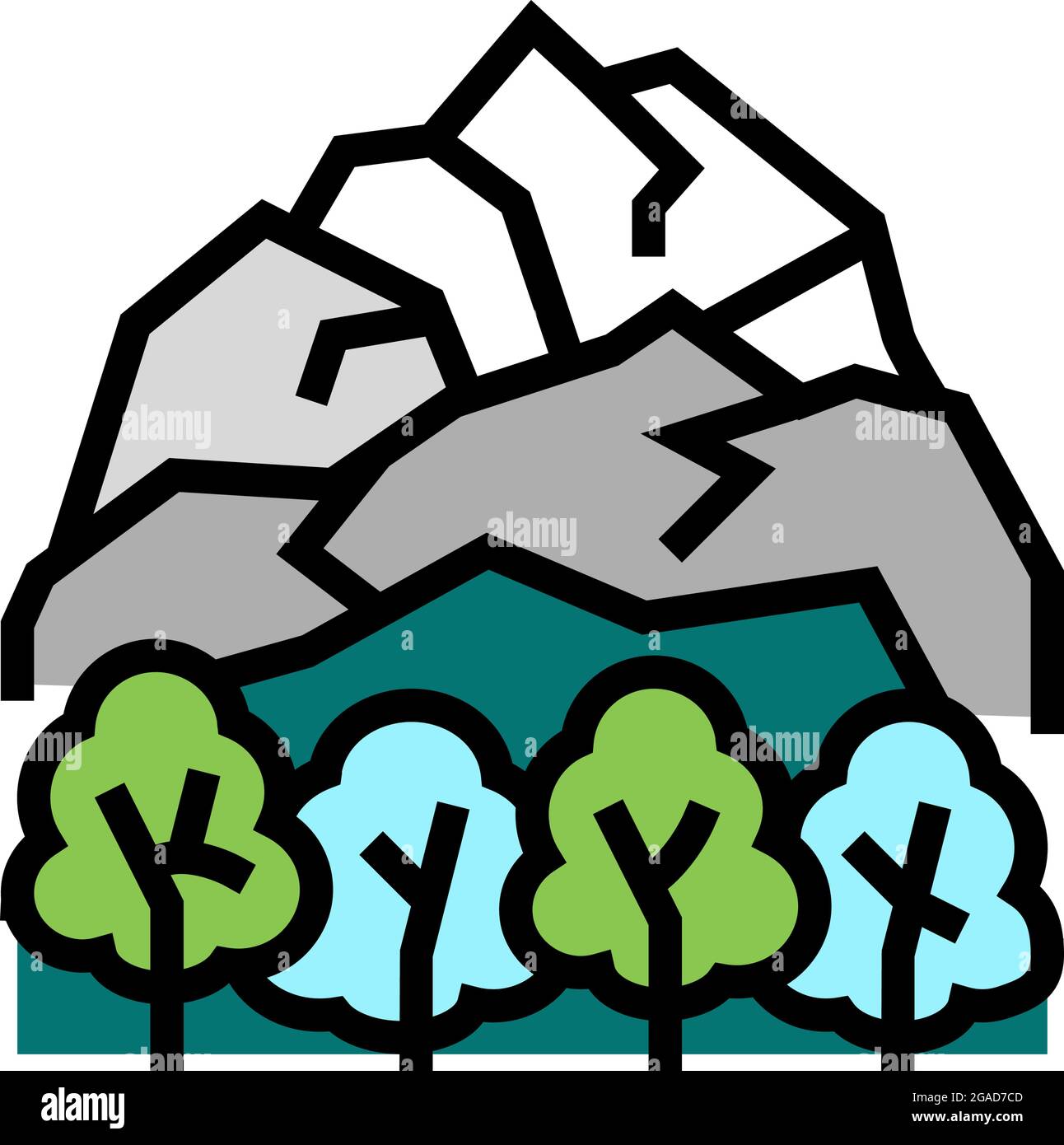 tundra landscape color icon vector illustration Stock Vector Image ...