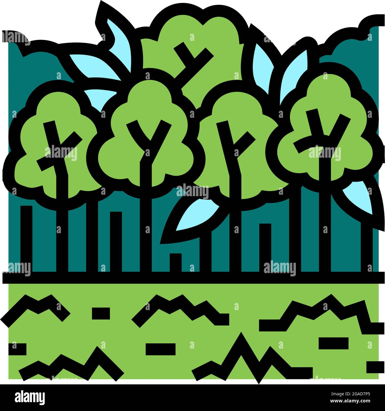 broadleaf forests color icon vector illustration Stock Vector Image ...