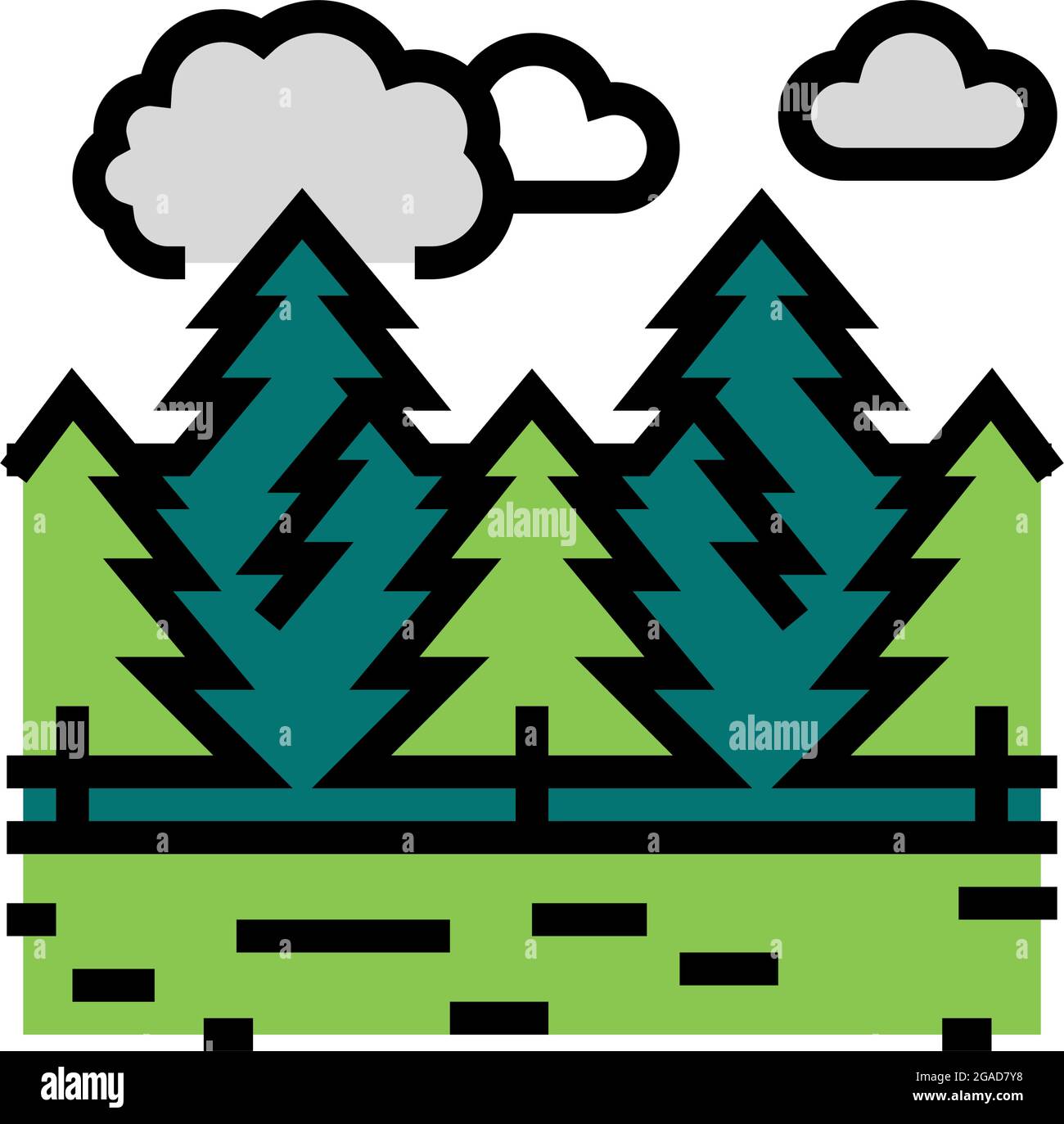 coniferous forests color icon vector illustration Stock Vector Image ...